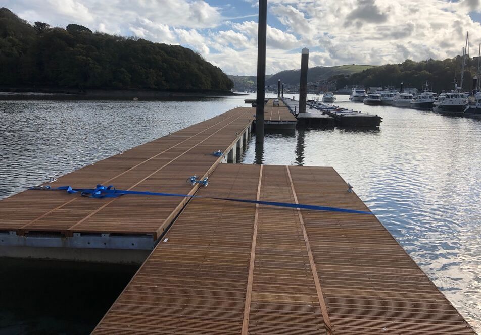 Construction of the new floating marina is underway