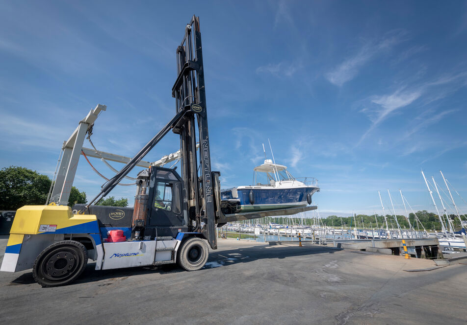 Dry stack boat storage River Hamble